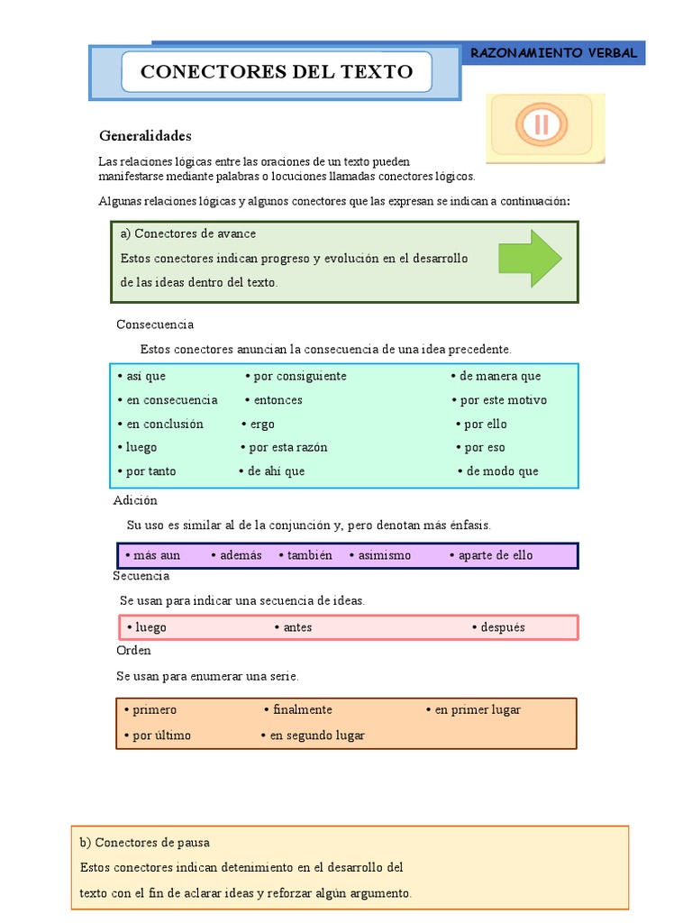 Conectores Del Texto | PDF