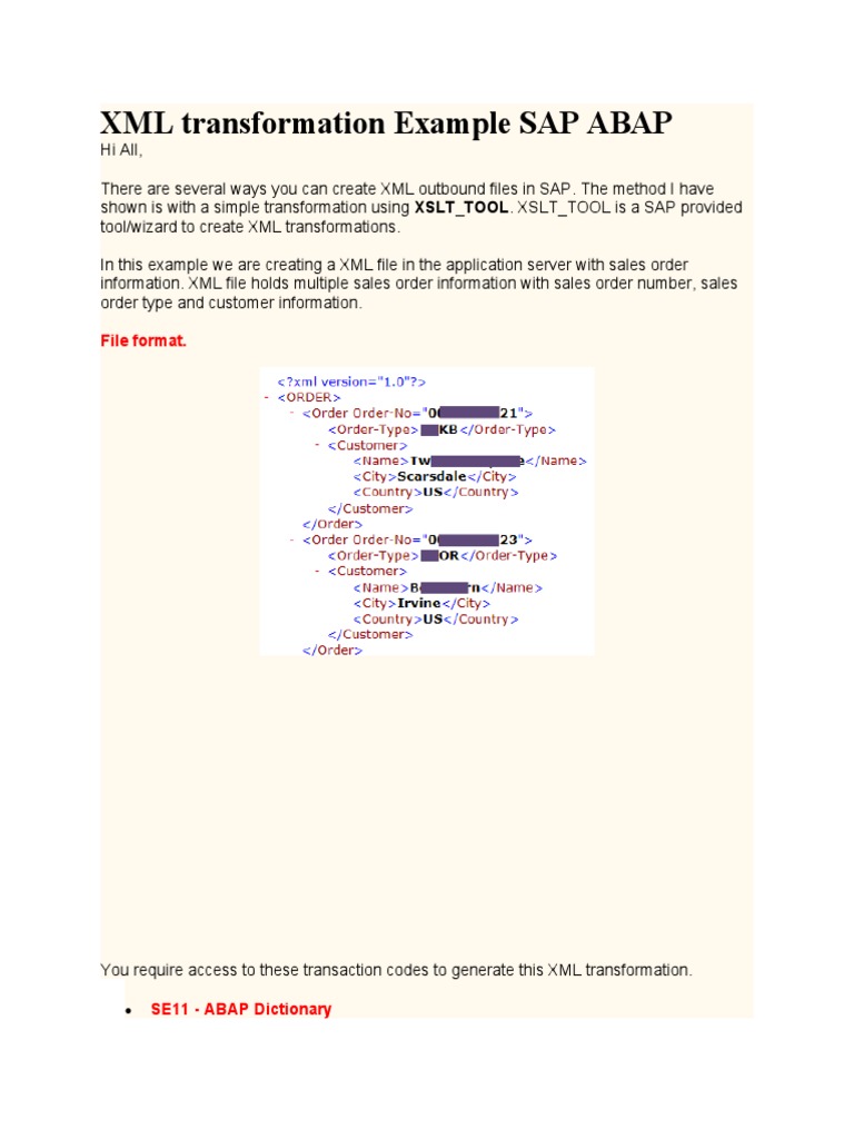 XML Files Creation in Abap | PDF | Xml | Software