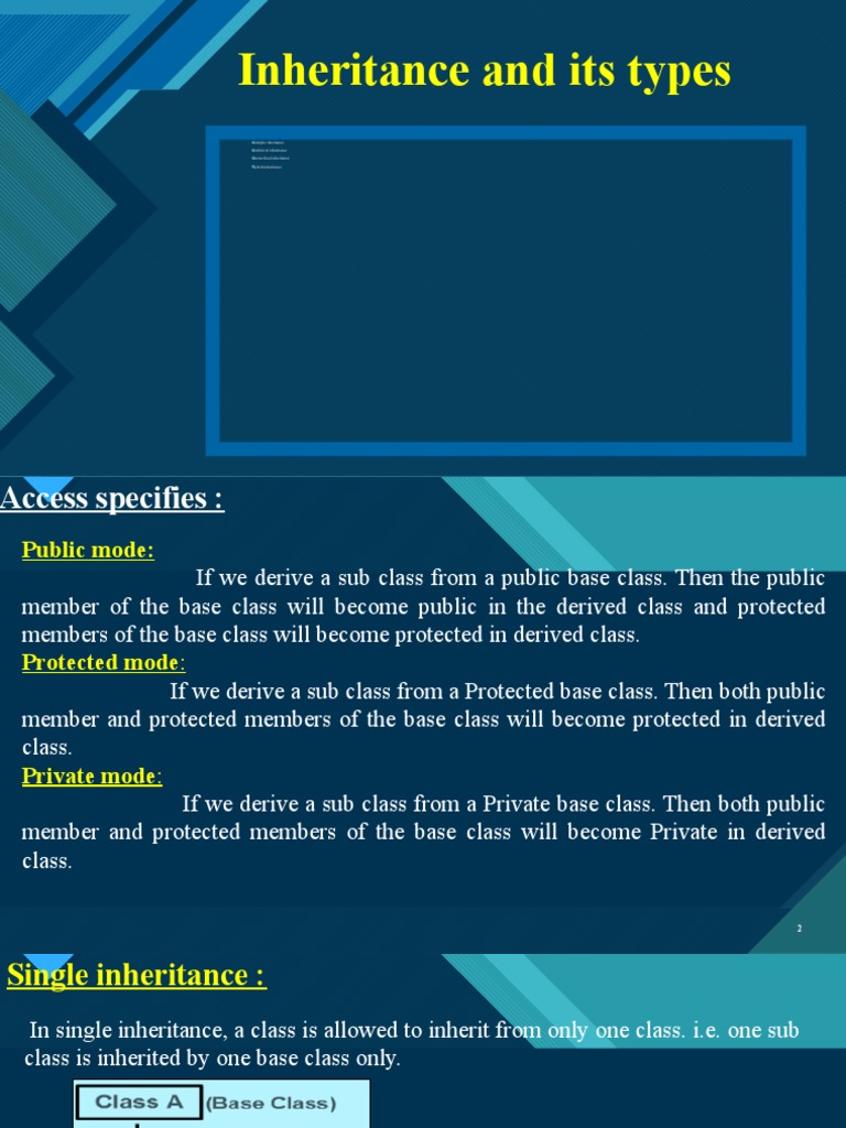 Inheritance and Its Types | Download Free PDF | Inheritance (Object Oriented Programming ...