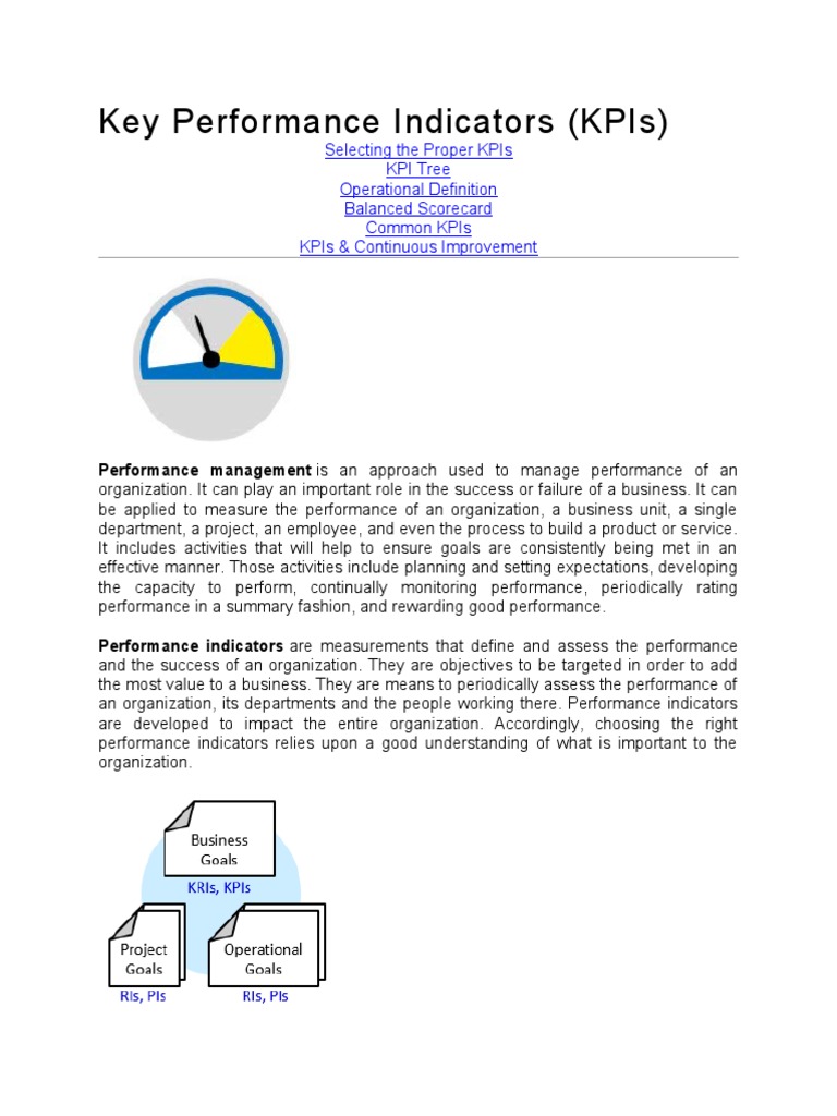 Key Performance Indicators | PDF | Performance Indicator | Business