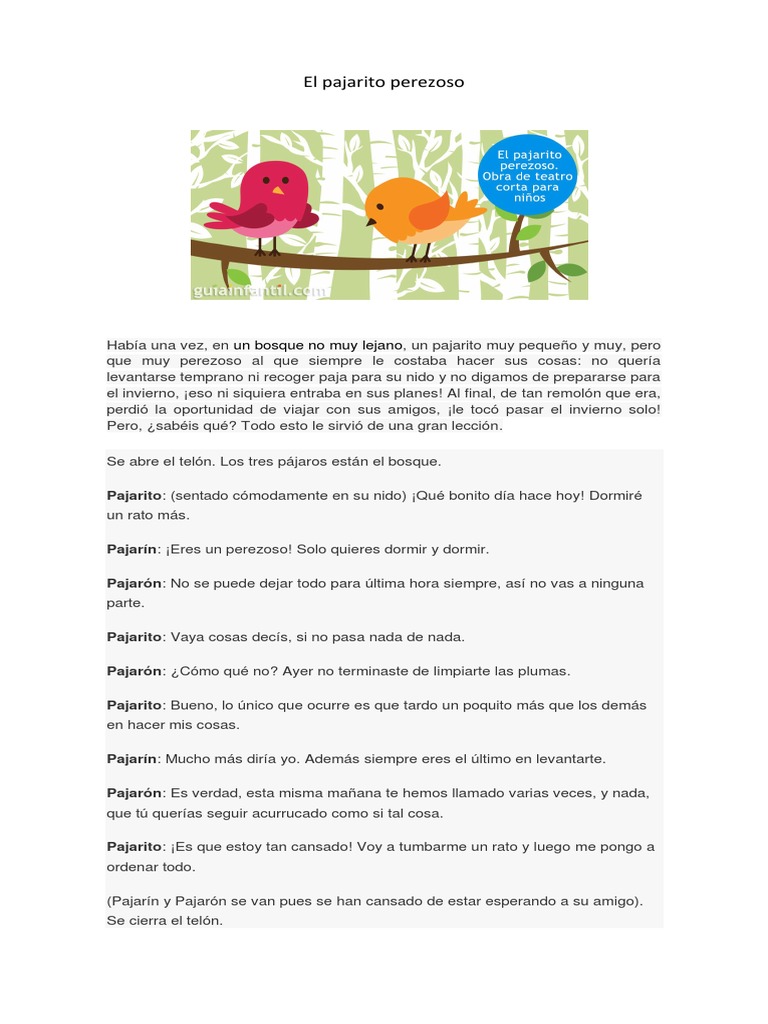 El Pajarito Perezoso | PDF
