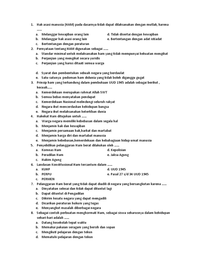 Soal PKN 2 Ak Oke | PDF