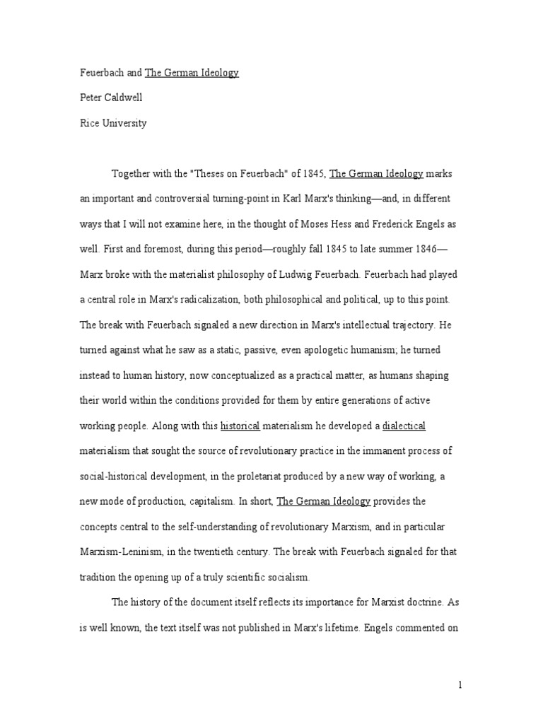 Marx's Break with Feuerbach | PDF | Karl Marx | Friedrich Engels