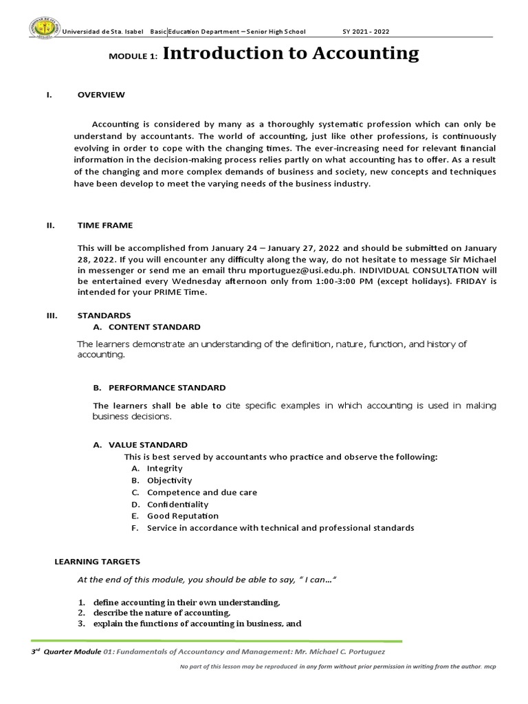 Introduction to Accounting Fundamentals | PDF | Accounting | Financial ...
