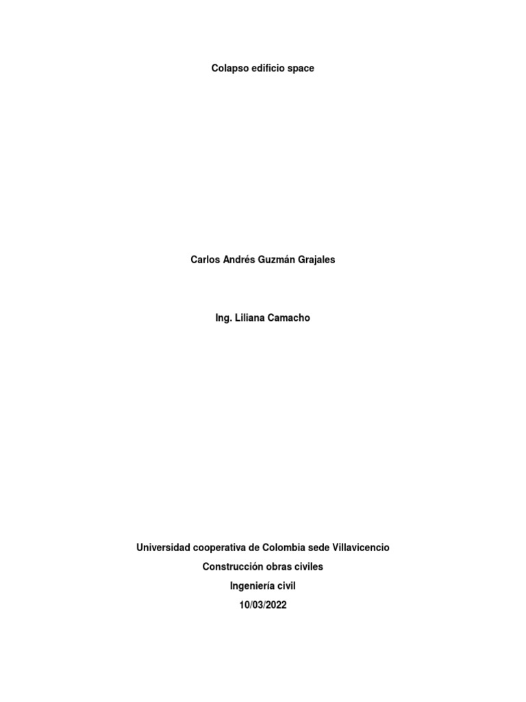 Colapso Edificio Space Cimentaciones | PDF | Fundación (Ingeniería ...