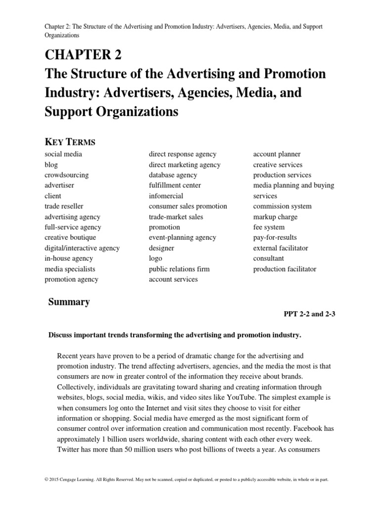 CHAPTER 2 - The Structure of The Advertising and Promotion | PDF ...