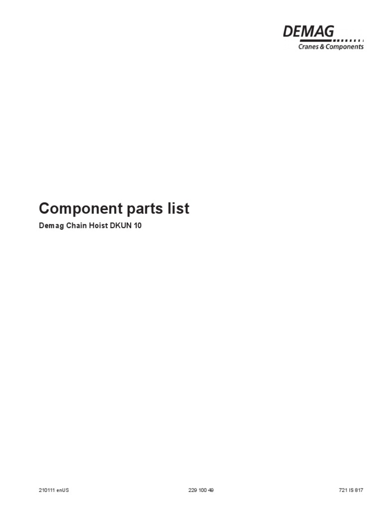 Demag | PDF | Transmission (Mechanics) | Tools