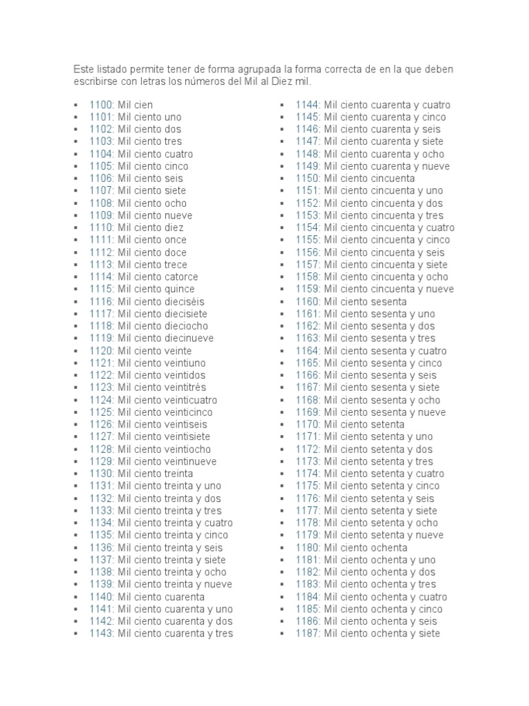 Numeros Hasta El 10mil | PDF