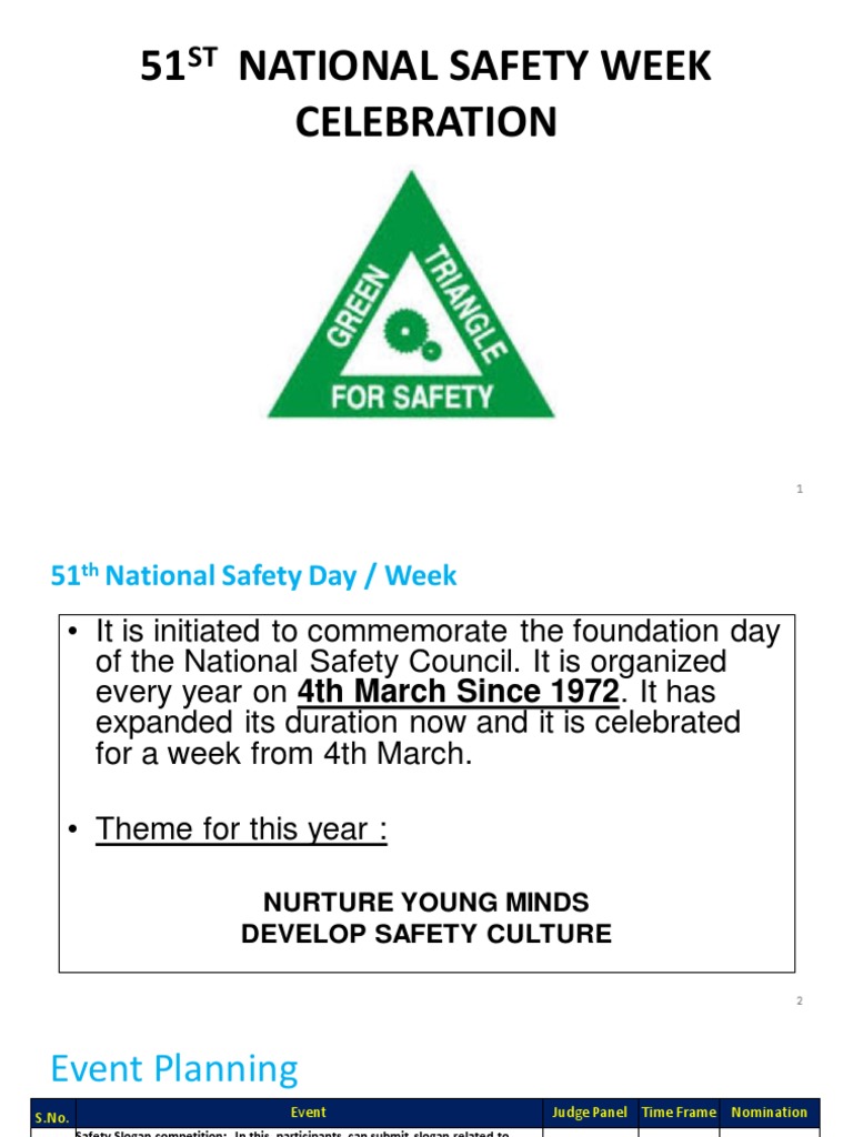 Safety Week Planner - 2022 | PDF | Occupational Safety And Health ...