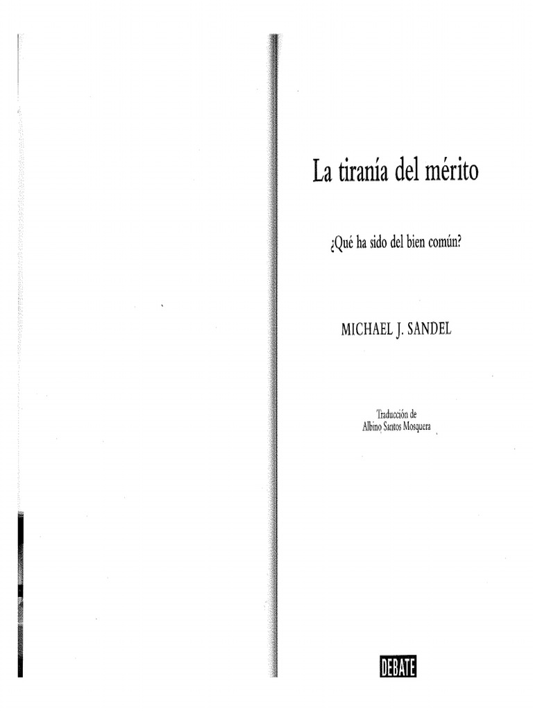 Sandel - La Tiranía Del Mérito (Selección) | PDF
