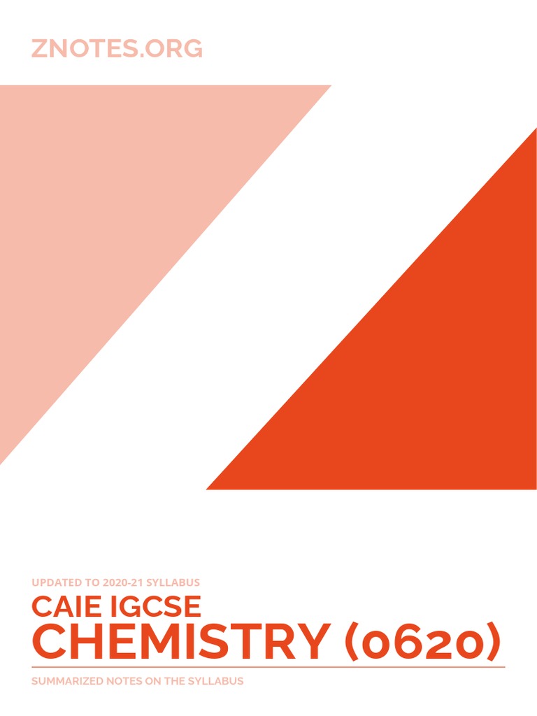 Caie Igcse Chemistry 0620 Theory v3 | PDF | Chemical Reactions | Combustion