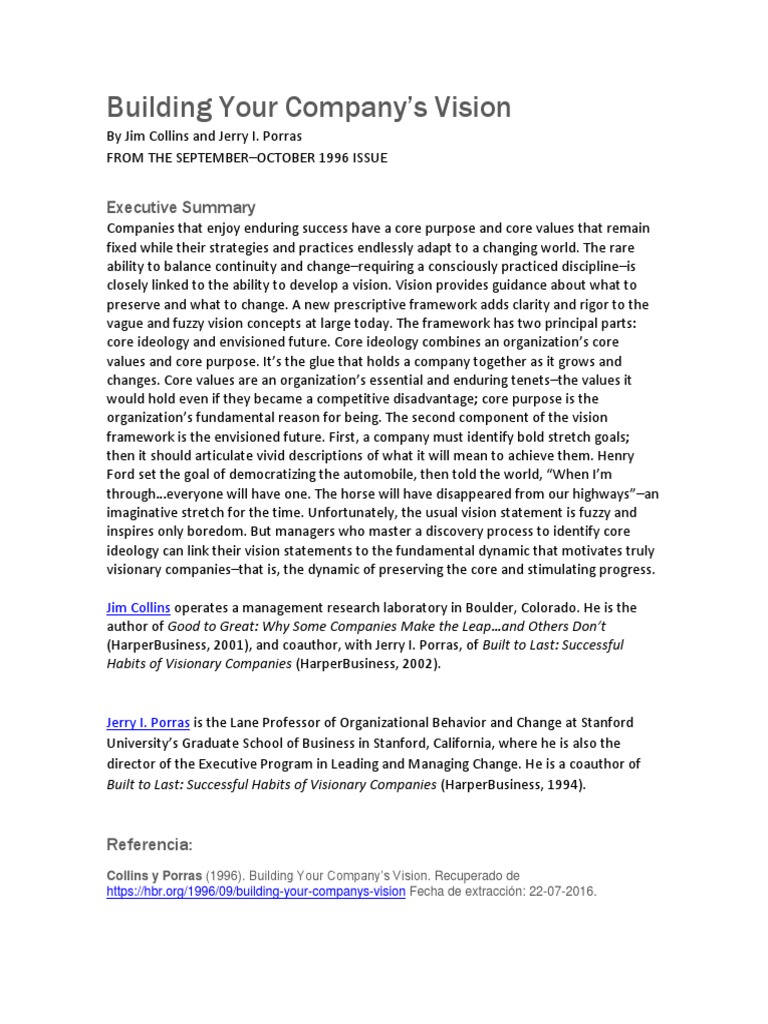 Building Your Company's Vision | PDF | Cognition | Psychological Concepts