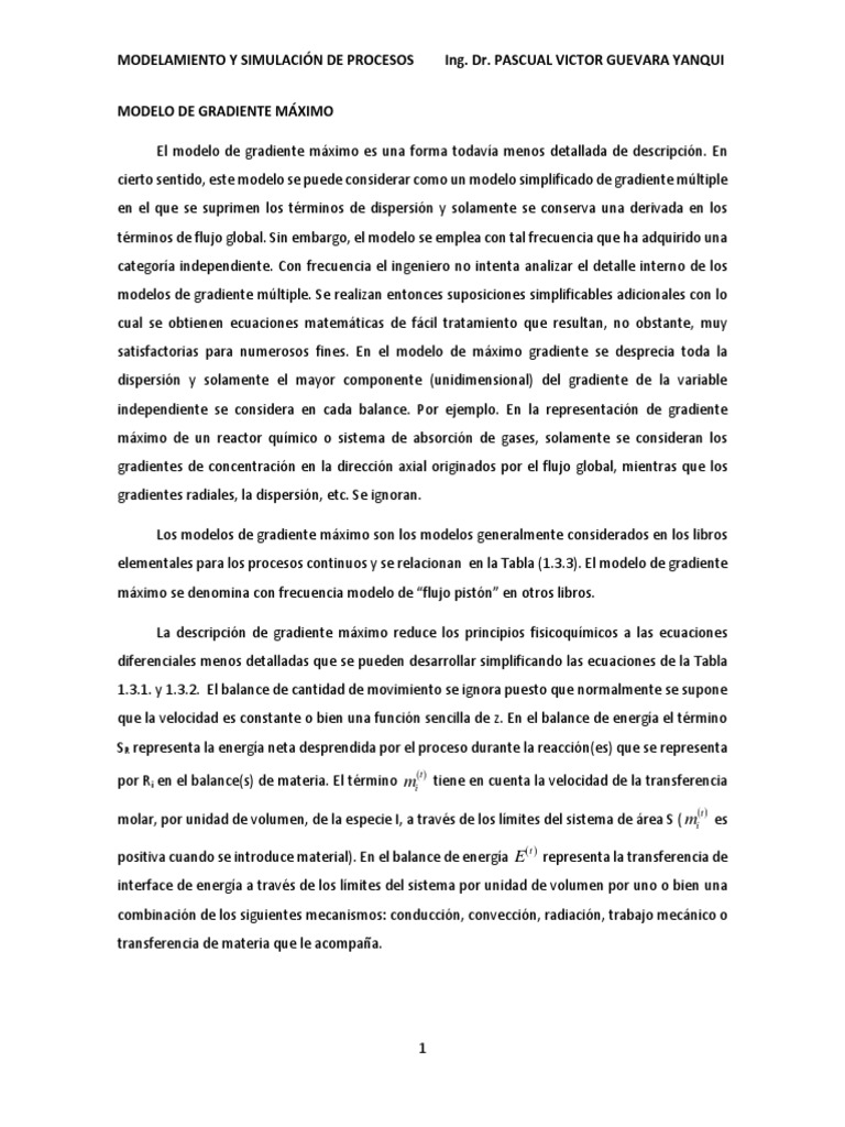 Modelo de Gradiente Máximo | PDF | Reactor Quimico | Gases
