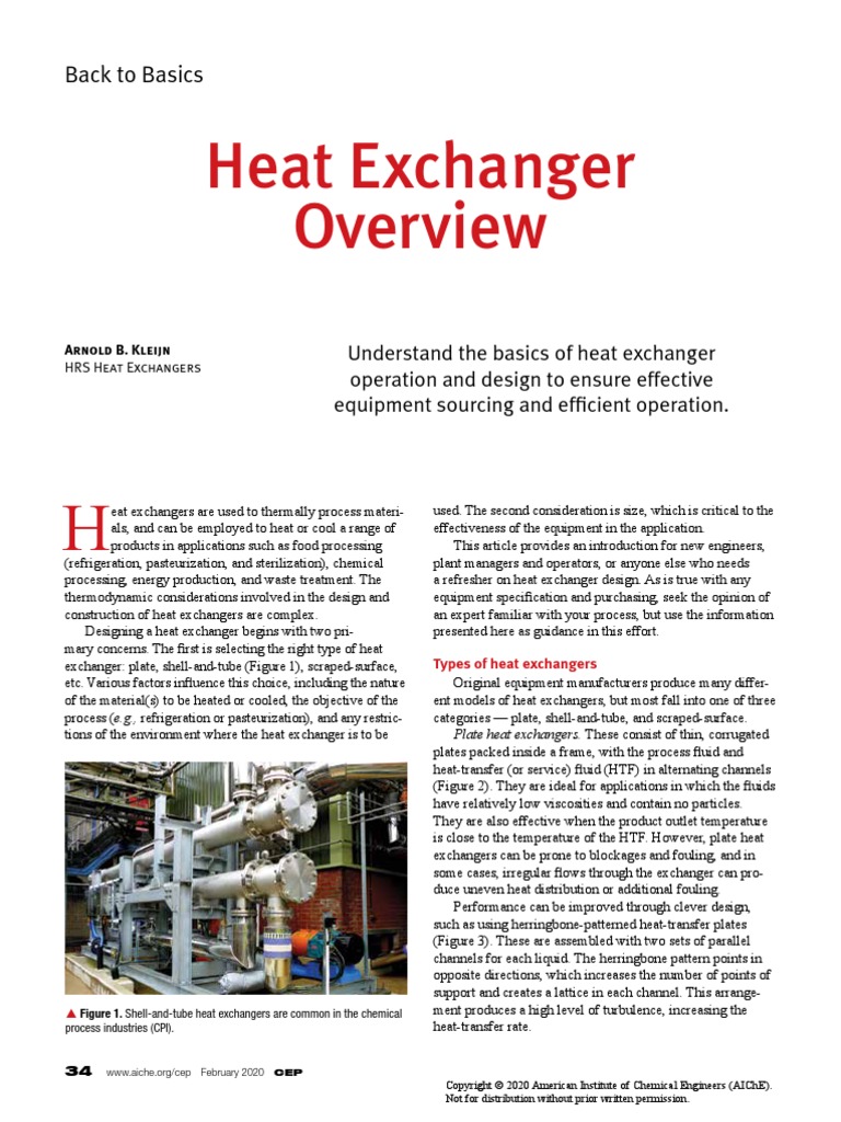 Heat Exchanger Overview | PDF | Heat Exchanger | Heat Transfer