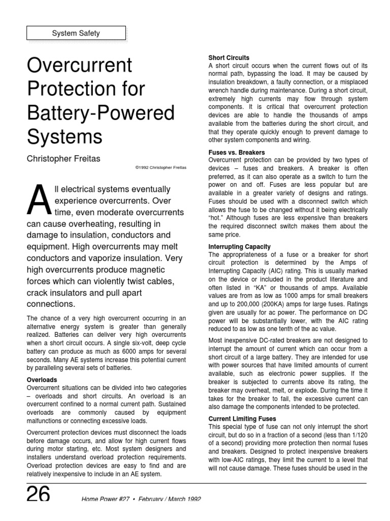 Overcurrent Protection For Battery-Powered Systems | PDF | Fuse ...