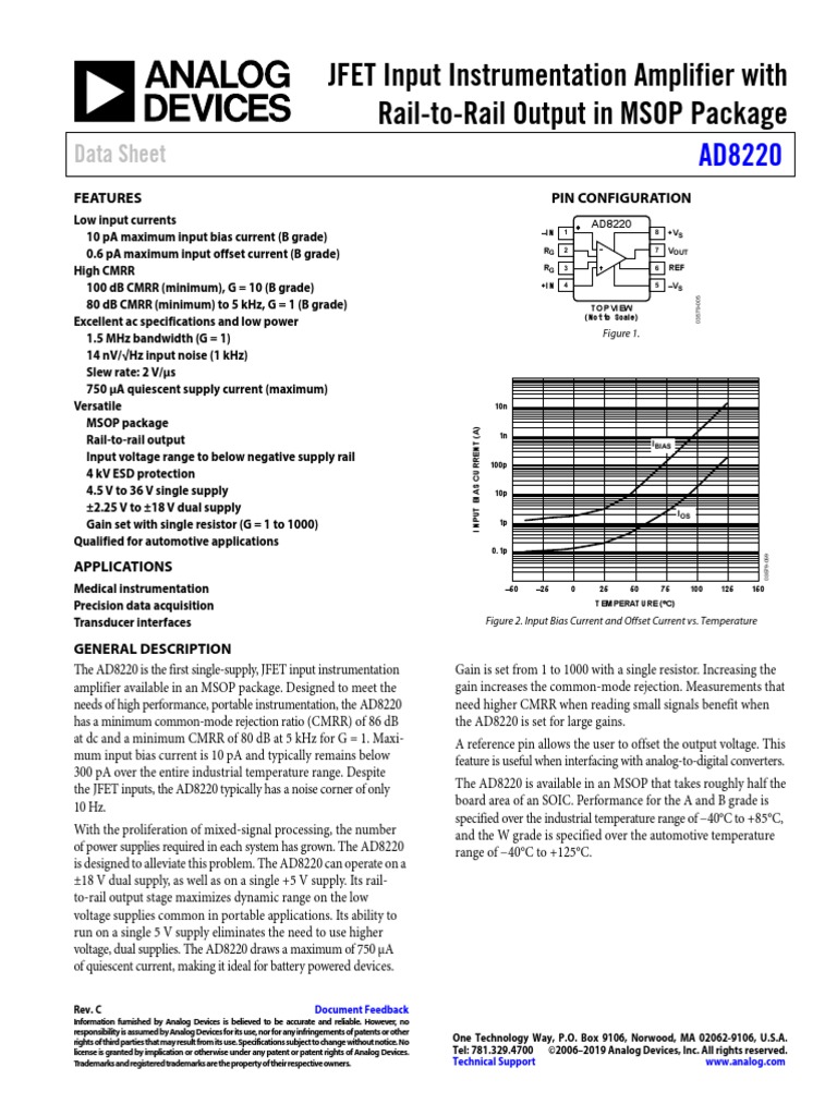 AD8220 | PDF | Power Supply | Amplifier