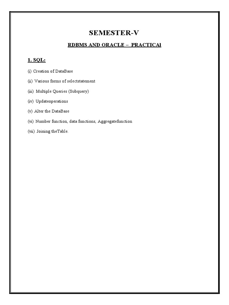 Rdbms Practical Program | PDF | Relational Database | Computer Programming