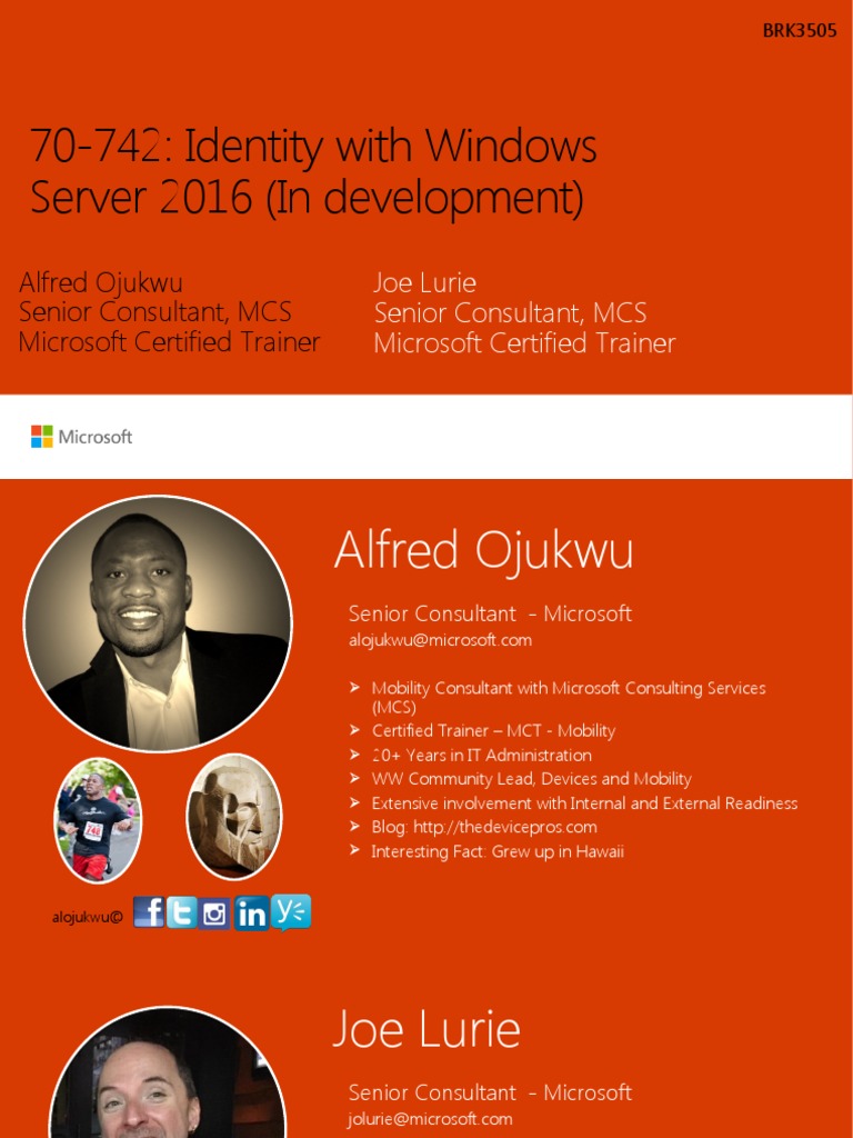 70-742: Identity With Windows Server 2016 (In Development) | Download ...