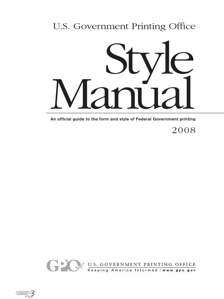 Gpo Stylemanual 2008 2 | PDF | United States Government Publishing ...