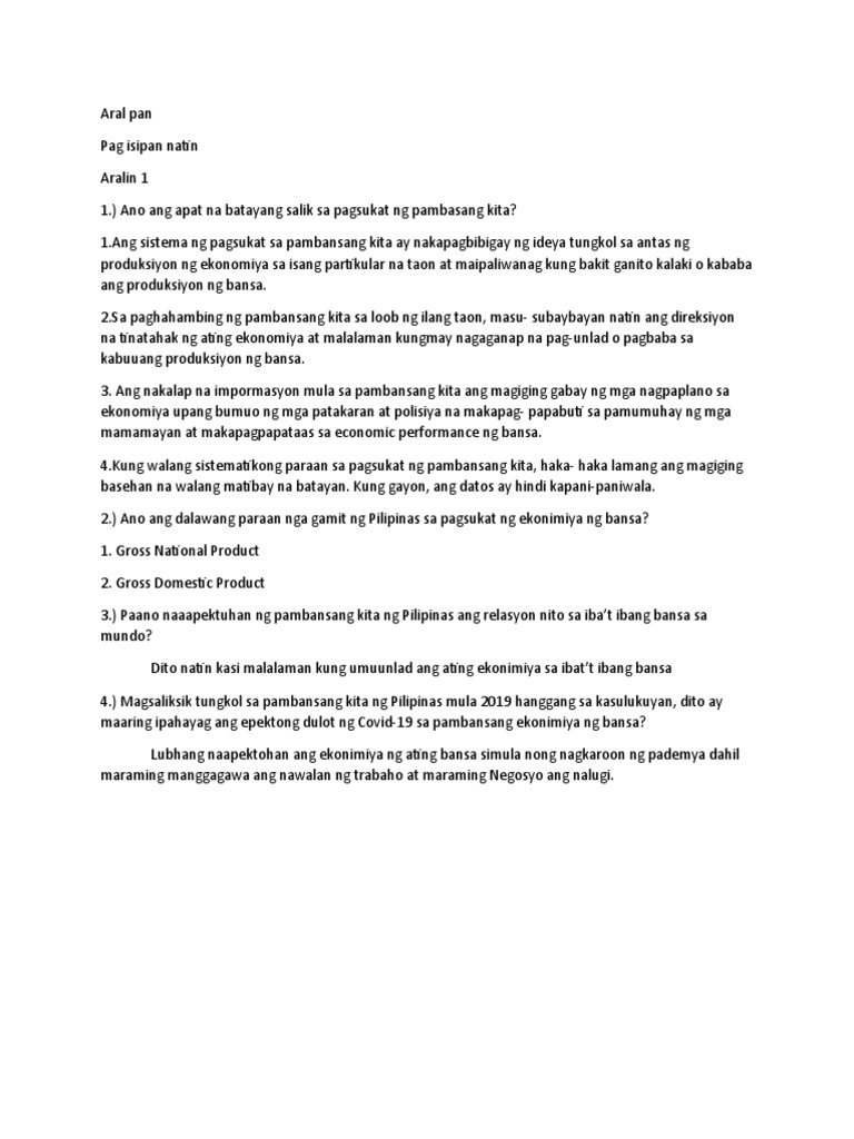 Aral Pan | PDF
