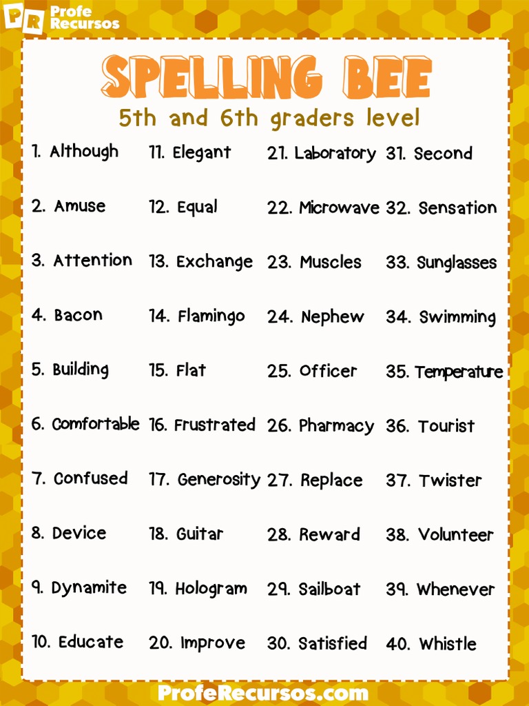 Spelling Bee Level 3 Proferecursos | PDF