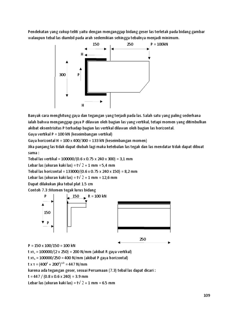Contoh Perhitungan Kekuatan Las Besi | PDF