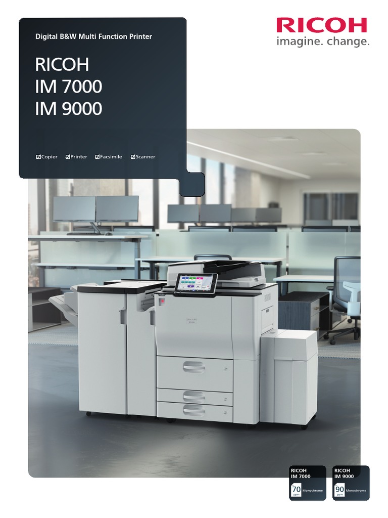 Ricoh IM 7000 IM 9000: Digital B&W Multi Function Printer | PDF | Printer (Computing) | Image ...