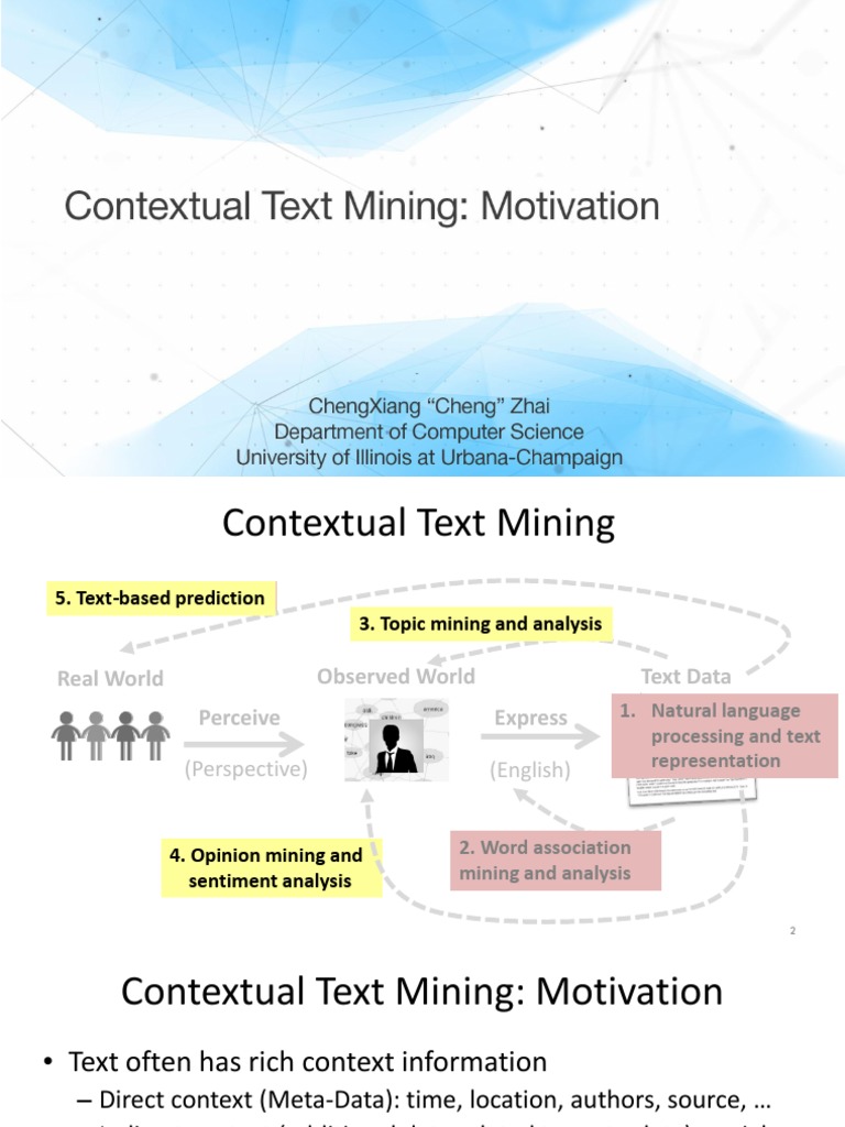 Contextual Text Mining: Motivation | PDF | Data Mining | Data