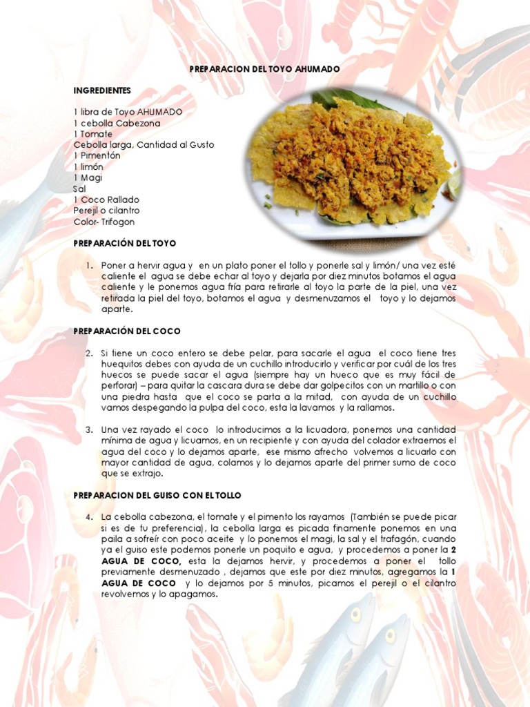 Preparacion Del Toyo Ahumado | PDF | Cocina, comidas y vino | Salud y ...