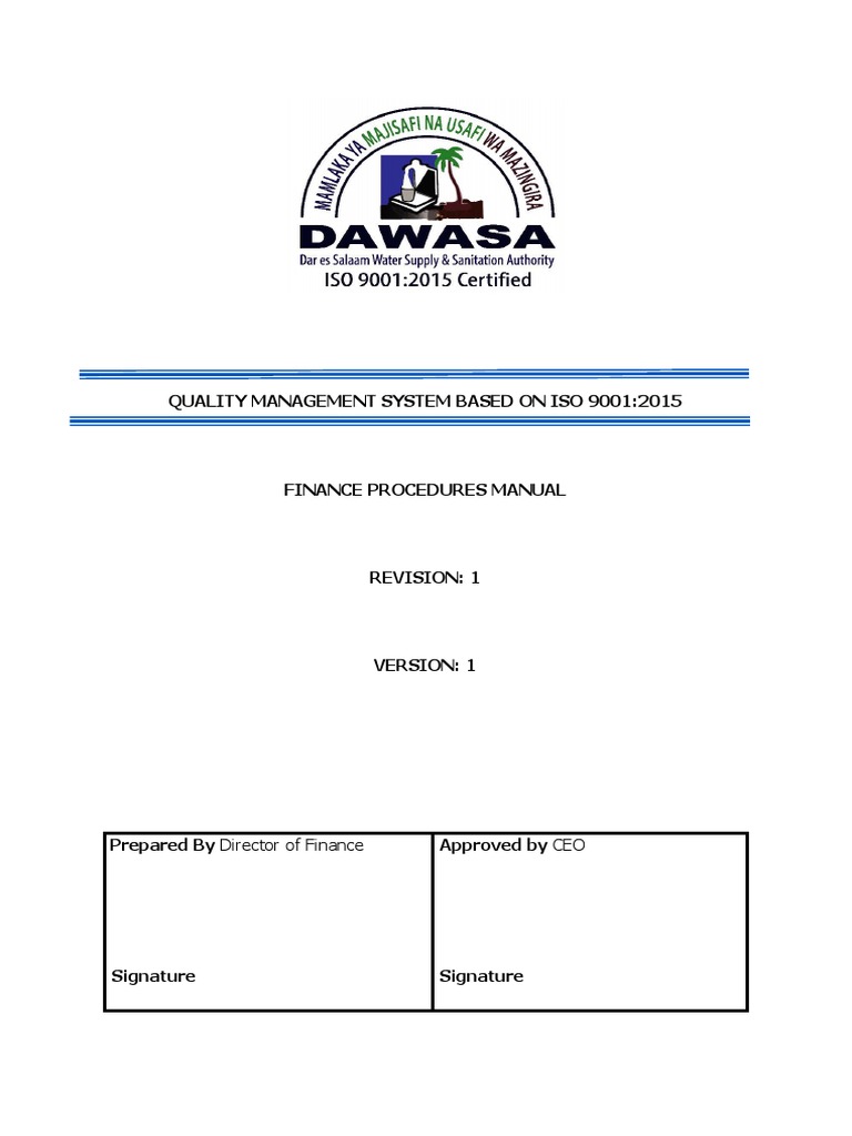 Finance Procedures Manual | Download Free PDF | Audit | Cheque