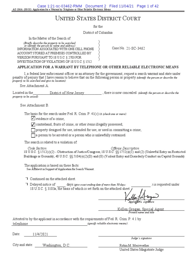 Grillo Search Warrant | PDF | Search Warrant | Mobile Phones