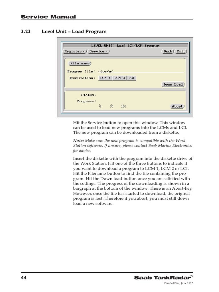 3.23 Level Unit - Load Program: Service Manual | PDF | Floppy Disk ...