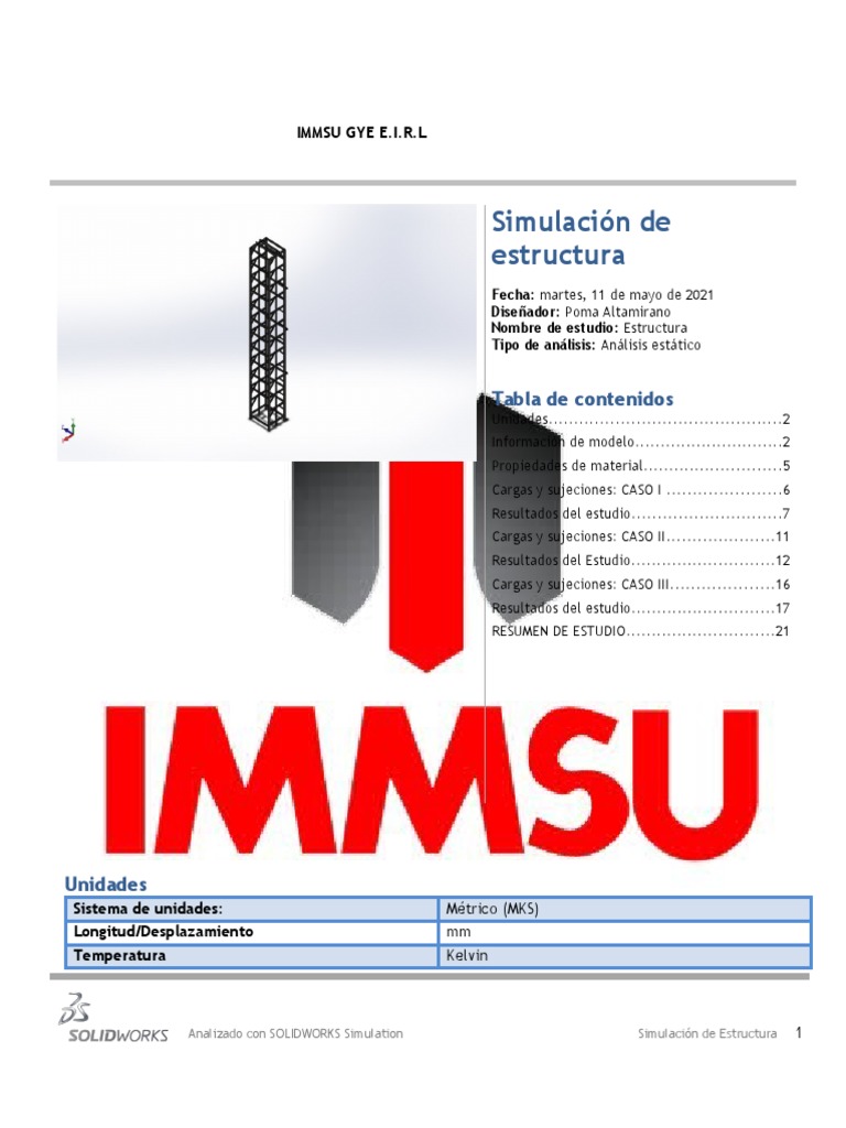 Simulación Estructural en SOLIDWORKS | PDF | Viga (Estructura ...