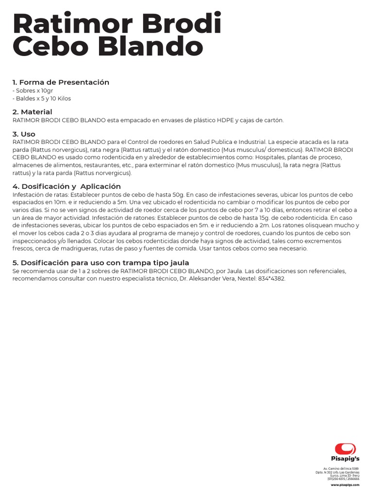 RATIMOR BRODI CEBO BLANDOb | PDF | Rata | Roedor