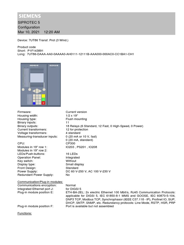 7ut86 - P1F143891 (9642) | PDF | Electric Power | Computer Networking