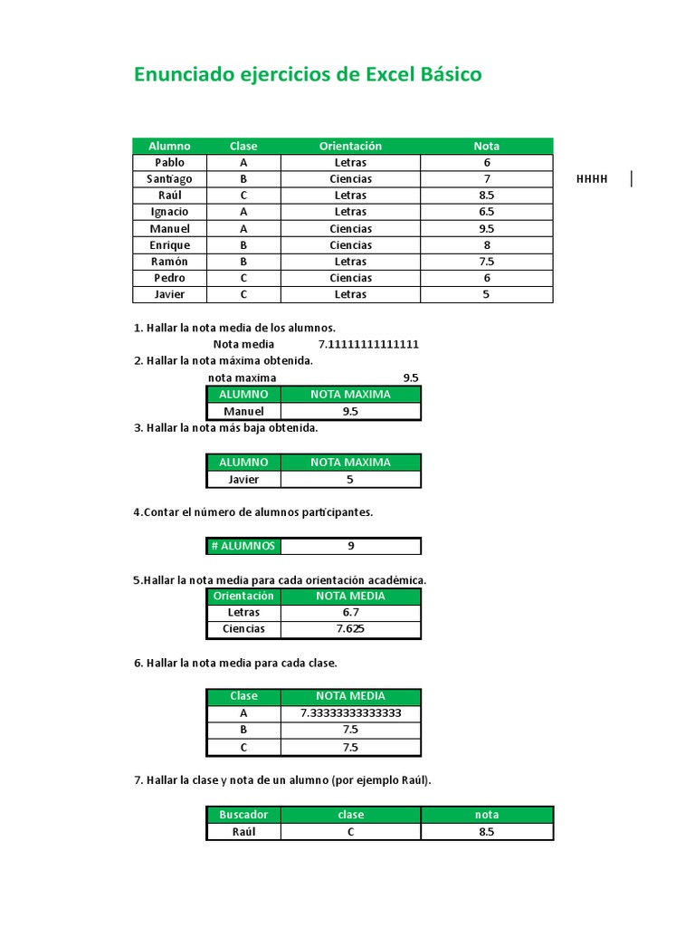 Prueba de Excel BASICO | PDF