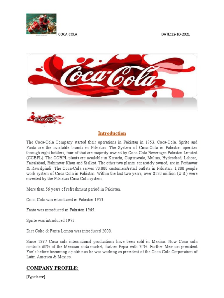 Coca Cola Project Marketing | PDF | Coca Cola | The Coca Cola Company