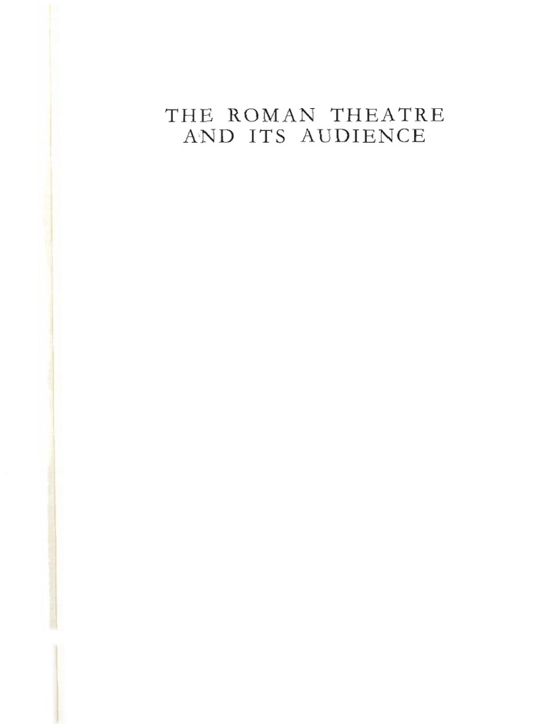 Beacham, Richard - The Roman Theatre and Its Audience | PDF