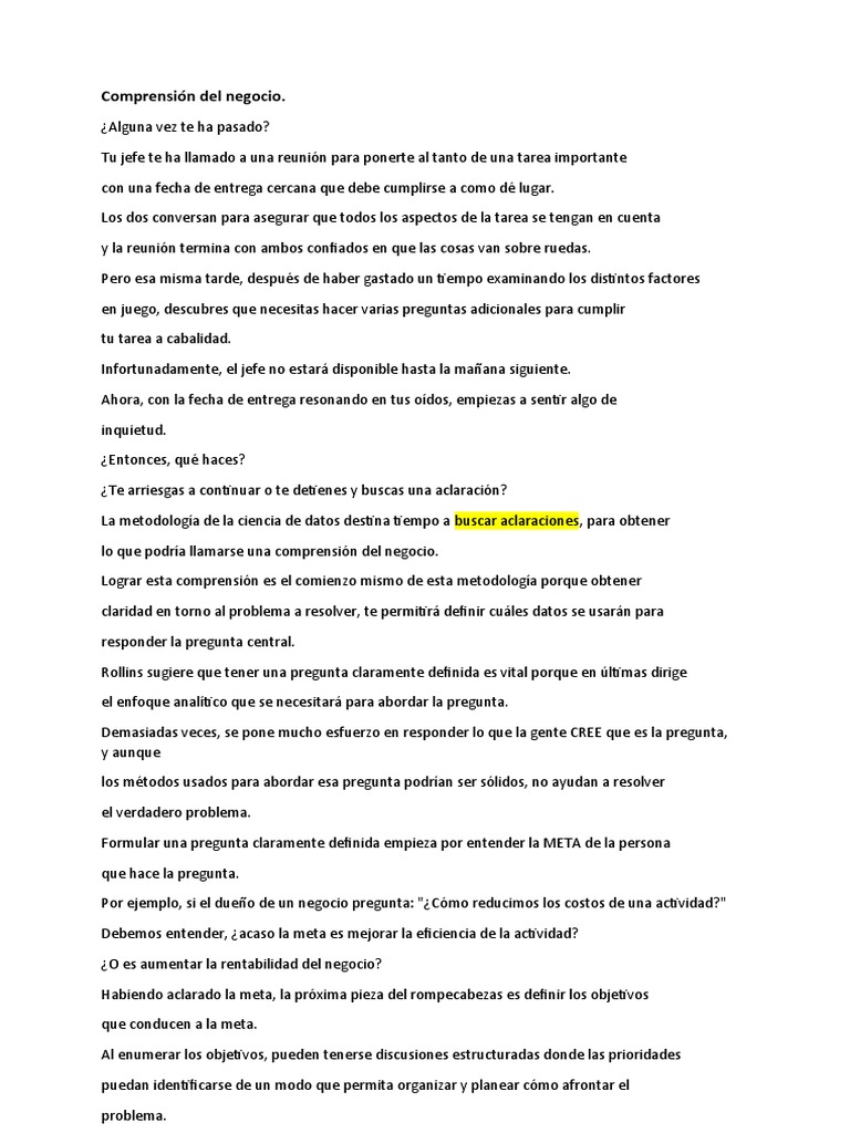 Comprensión Del Negocio | PDF | Aprendizaje automático | Ciencia de datos