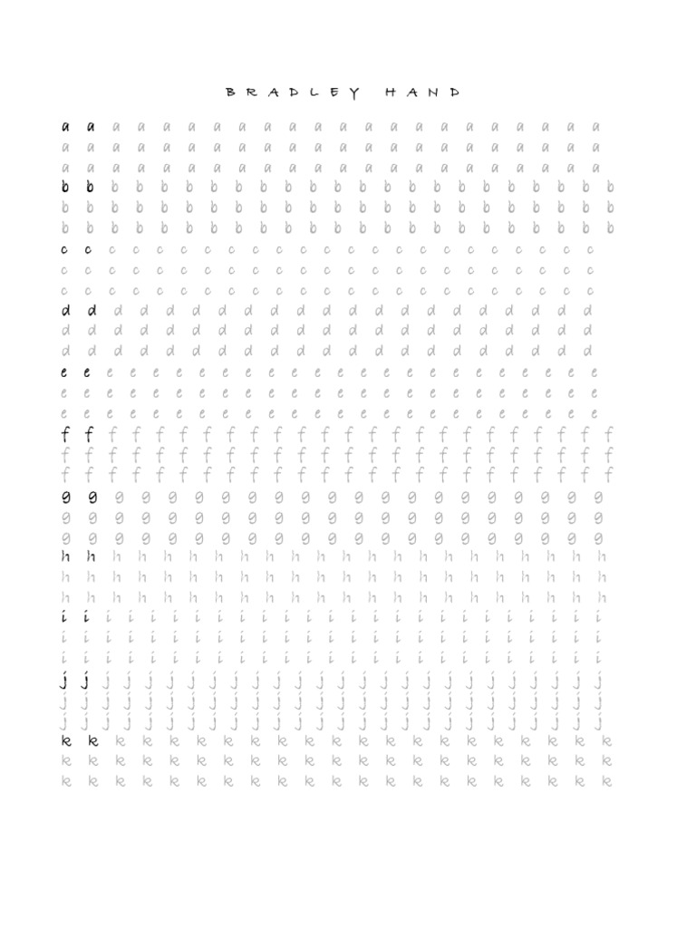 Bradley Hand Font Overview | PDF