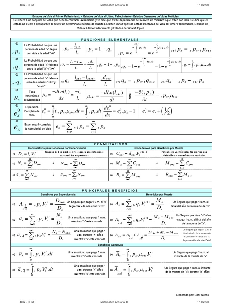 Cálculo Actuarial: Estados de Vida | PDF | Investigación cuantitativa ...