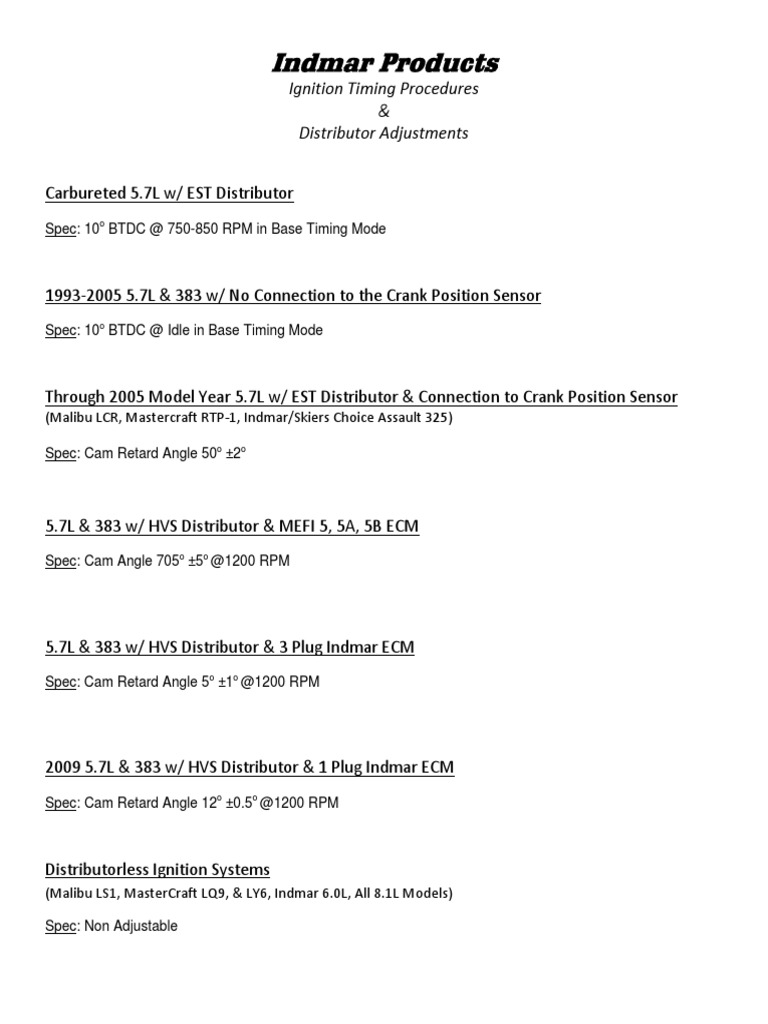 A Comprehensive Guide to Ignition Timing Procedures and Distributor ...