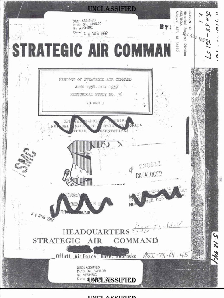 Strategic Air Command History Study 76 VOL I 59-59 | PDF