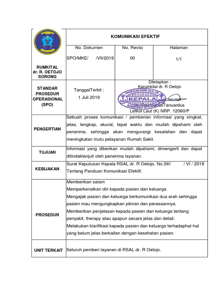 Spo Komunikasi Efektif | PDF