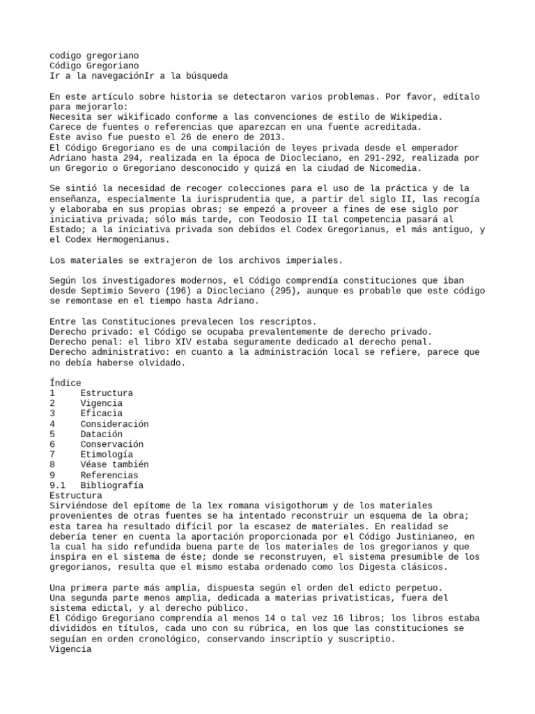 Codigo Gregoriano | PDF | Roma antigua | imperio Romano