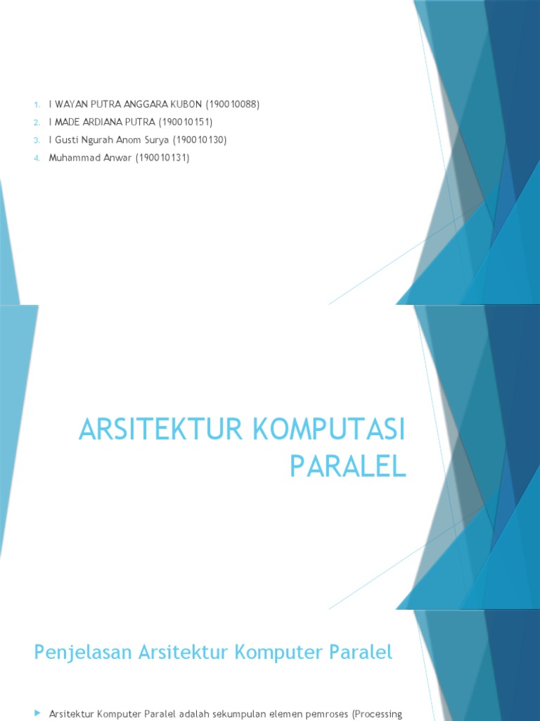 Arsitektur Komputasi Paralel | PDF