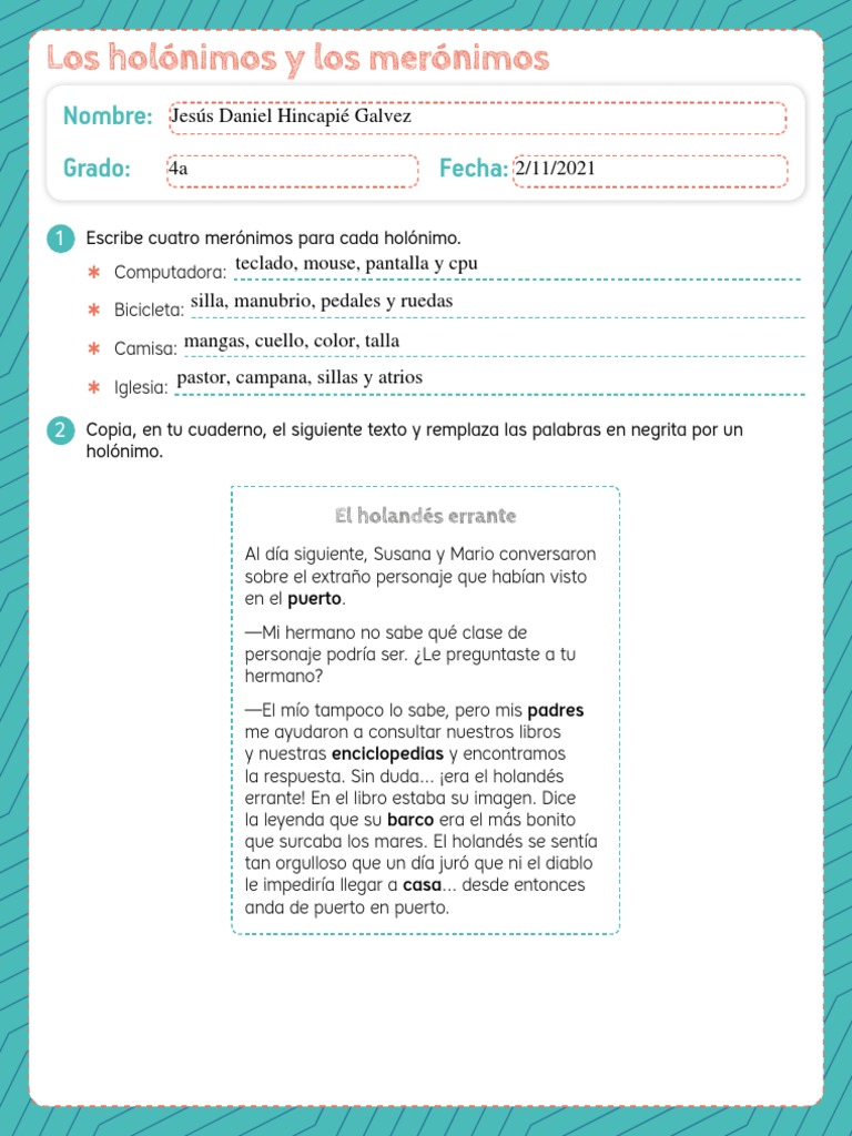 Holónimos y Merónimos | PDF