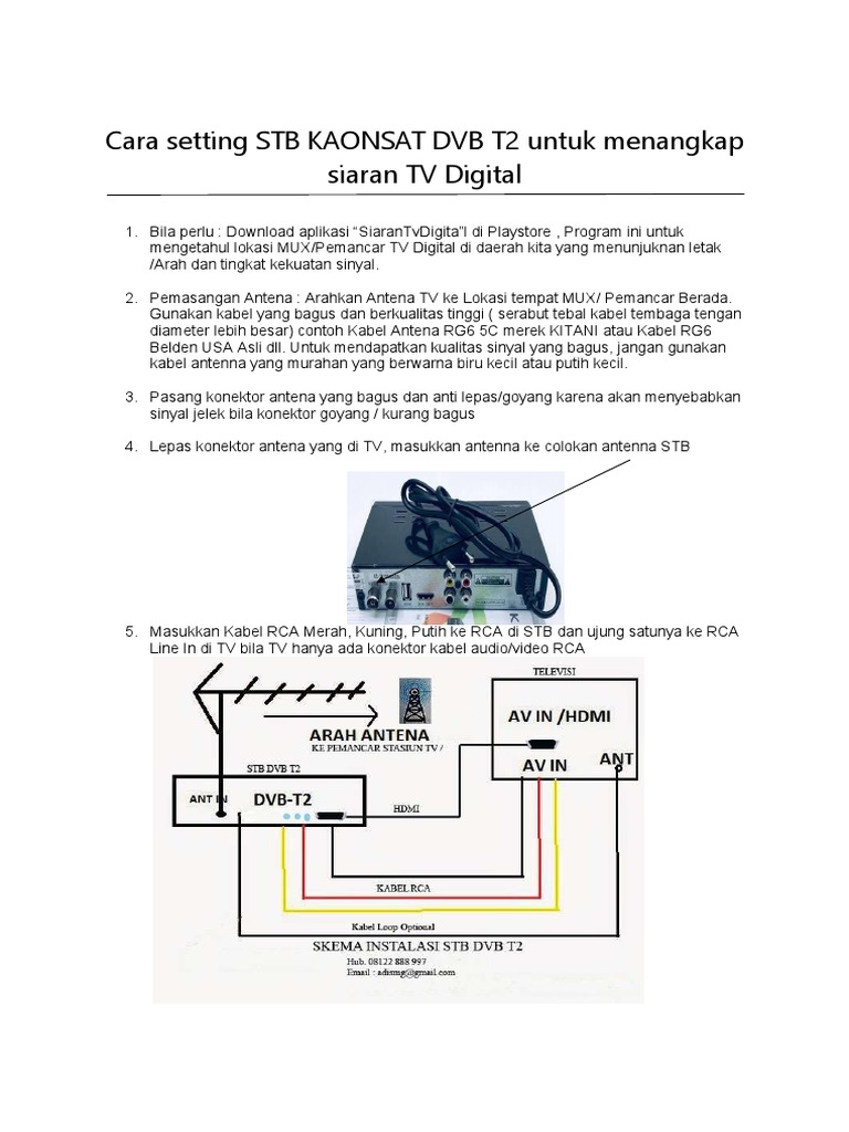 Setting Instalasi STB Ke TV | PDF