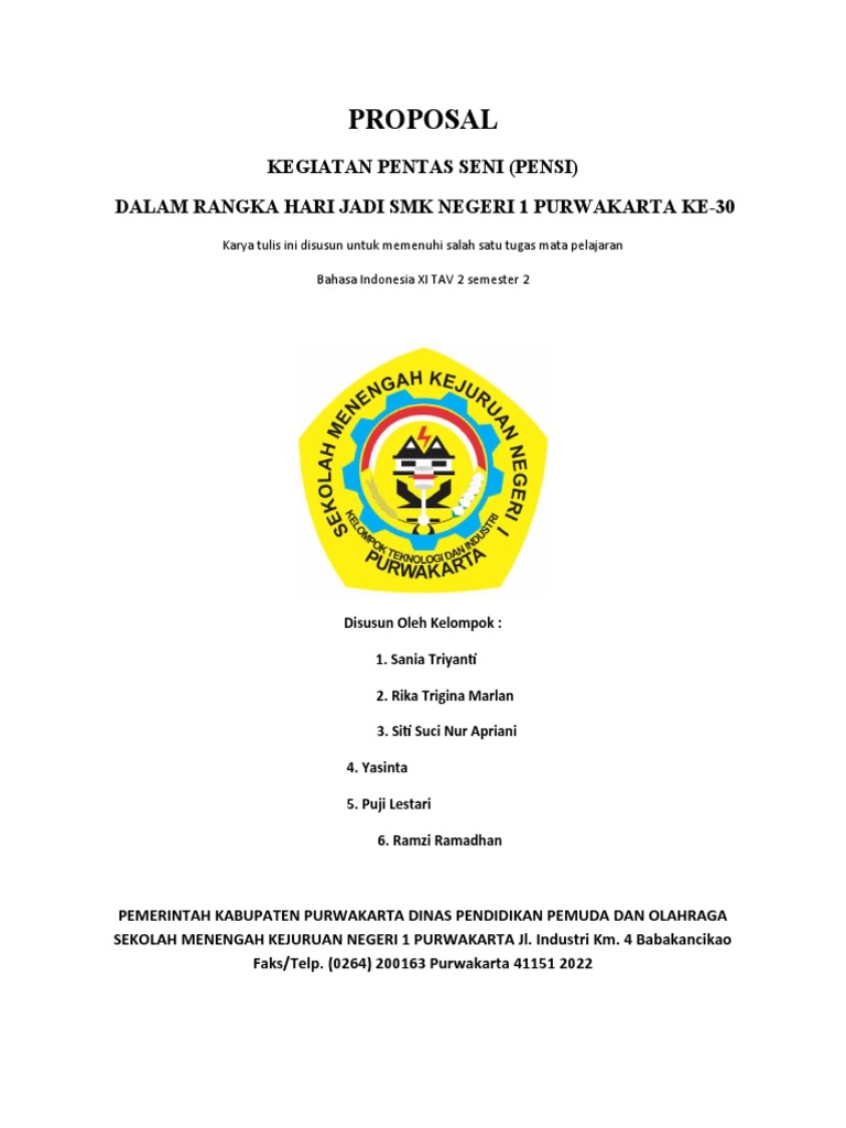 Proposal Pentas Seni (Pensi) | PDF