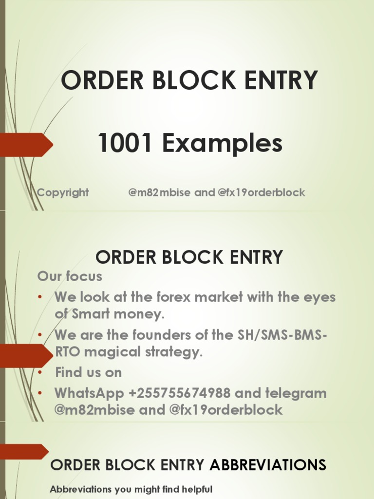 Order Block Entry 1001 Examples | PDF